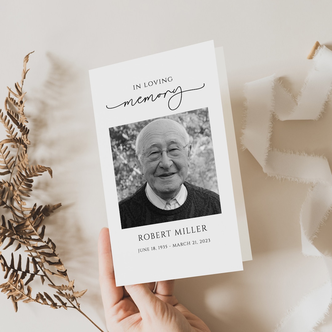 Minimalist Funeral Program Template, Celebration of Life Program ...