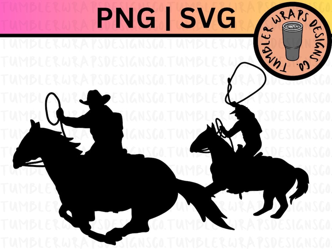 Team Roping Rodeo Ranch Silhouette Svg Western Rodeo Team Roping Western Rodeo Png Svg Cow