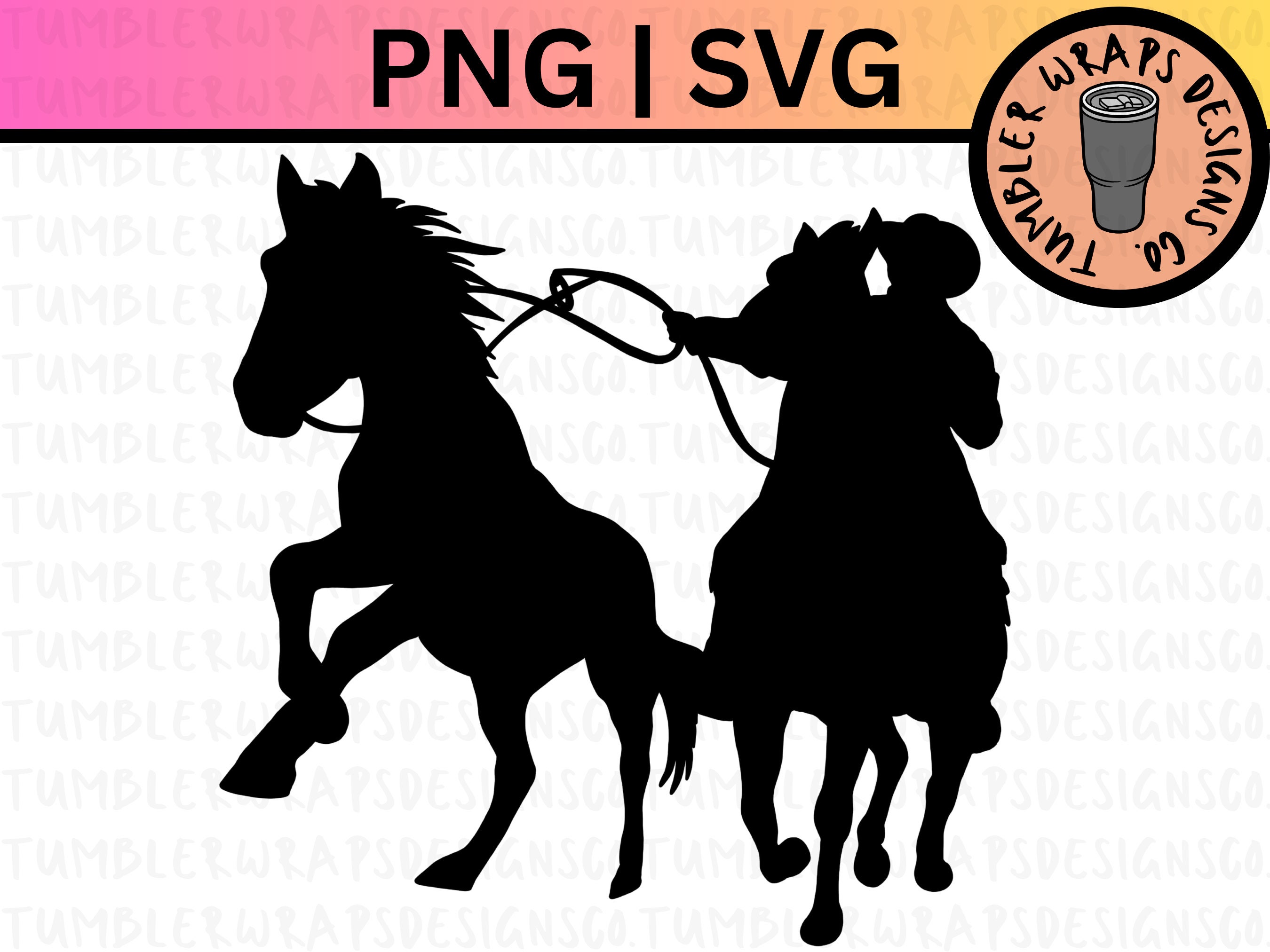 Team Roping Rodeo Ranch Silhouette SVG, Western Rodeo Team Roping ...