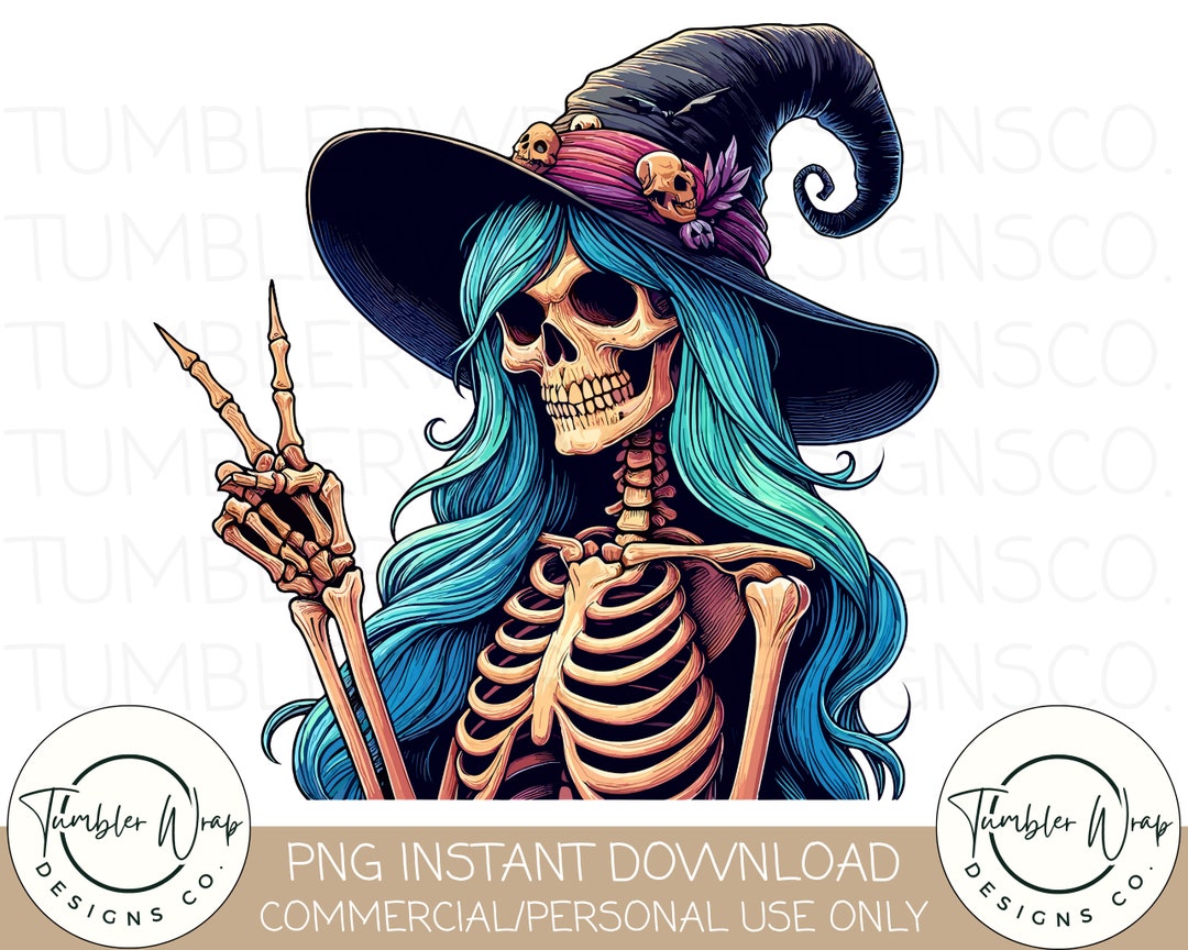 Spooky Witch Tshirt Design, Skeleton Witch Transparent PNG, Witch ...