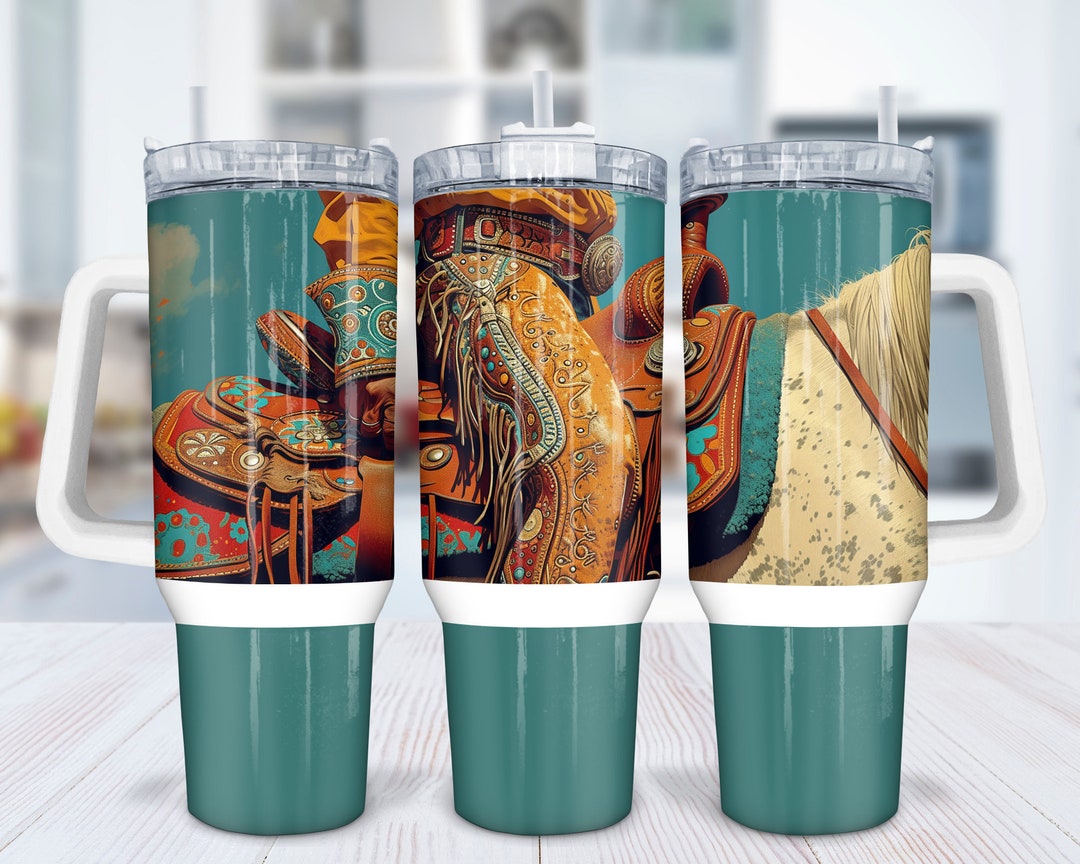 40oz. Popart Rodeo Cowboy Tumbler Wrap, Quencher Tumbler Wrap, 40oz ...