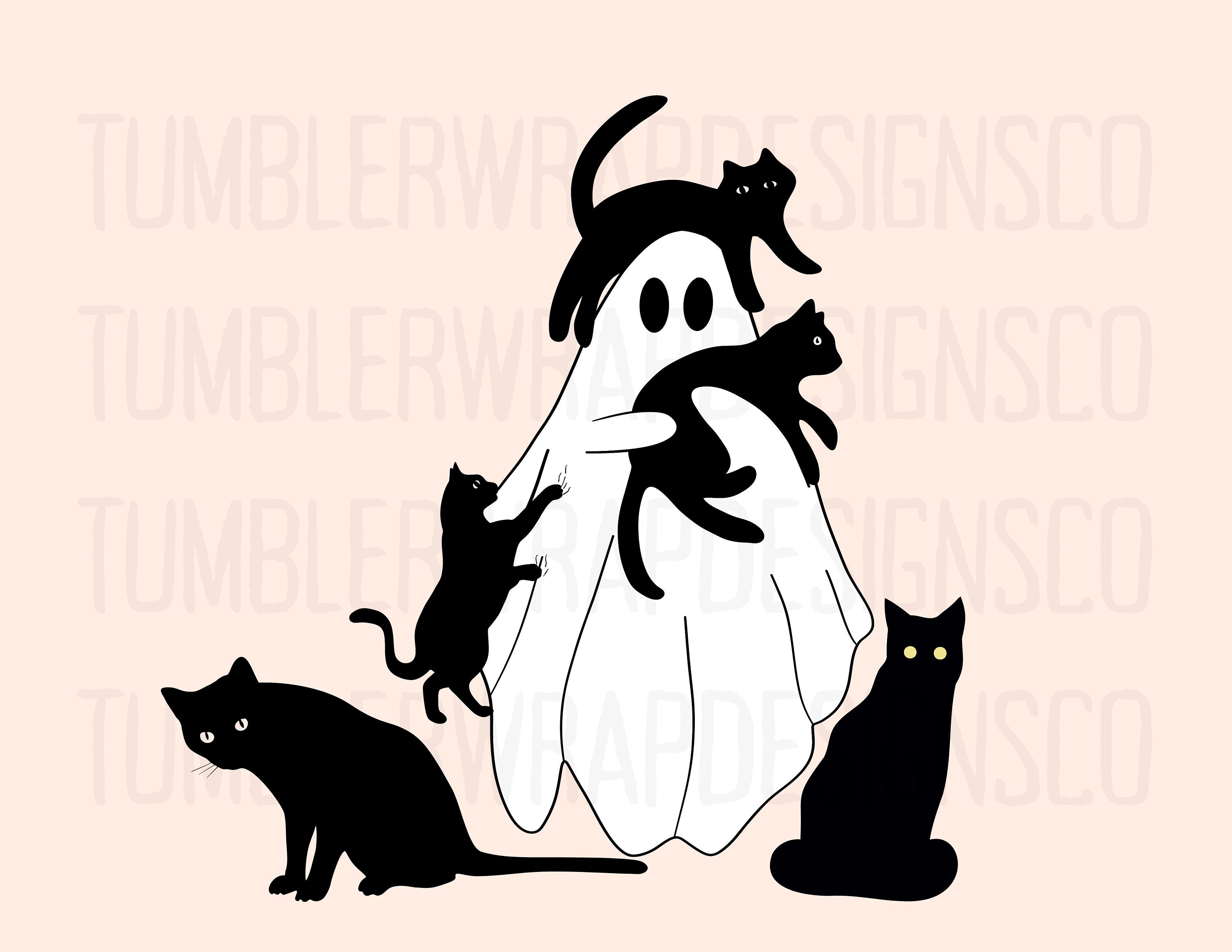 Retro Halloween PNG Halloween Cat PNG Ghost Cat Png Ghost - Etsy