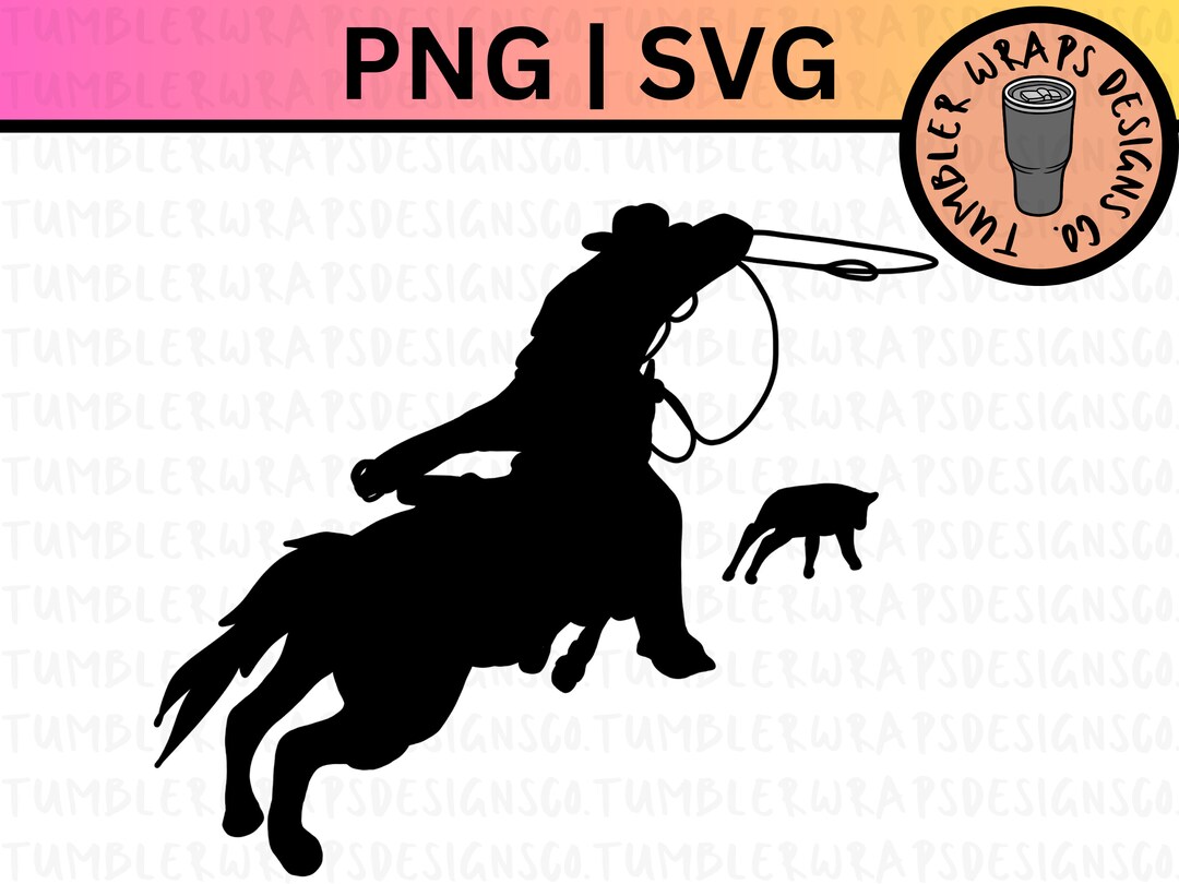 Team Roping Rodeo Ranch Silhouette SVG, Western Rodeo Team Roping ...