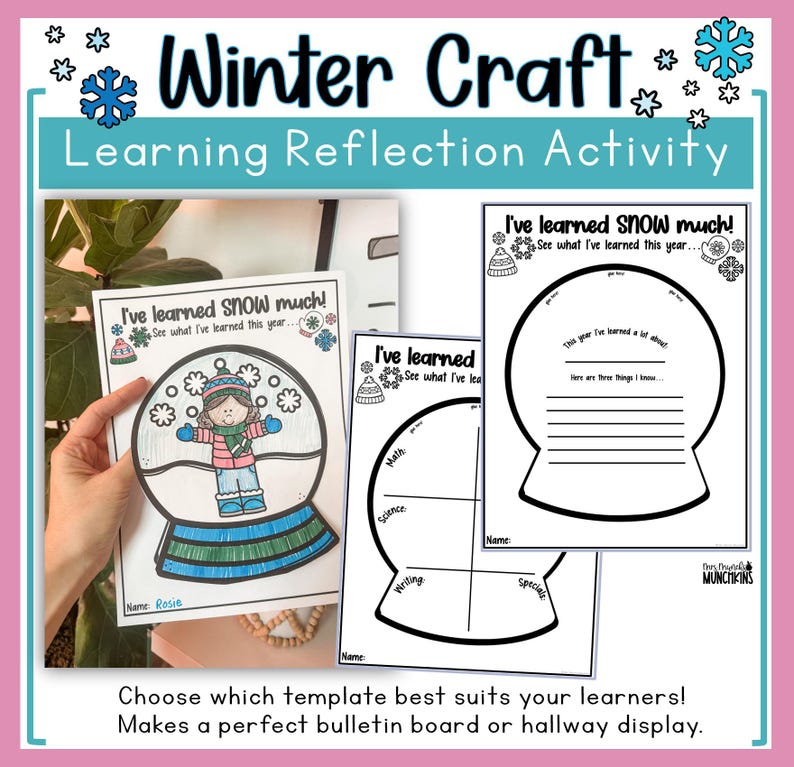 Winter Snow Globe Craft Learning Reflection Hallway Bulletin Board ...