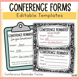 Parent Teacher Conference Editable Forms Canva Powerpoint Data Sheets ...