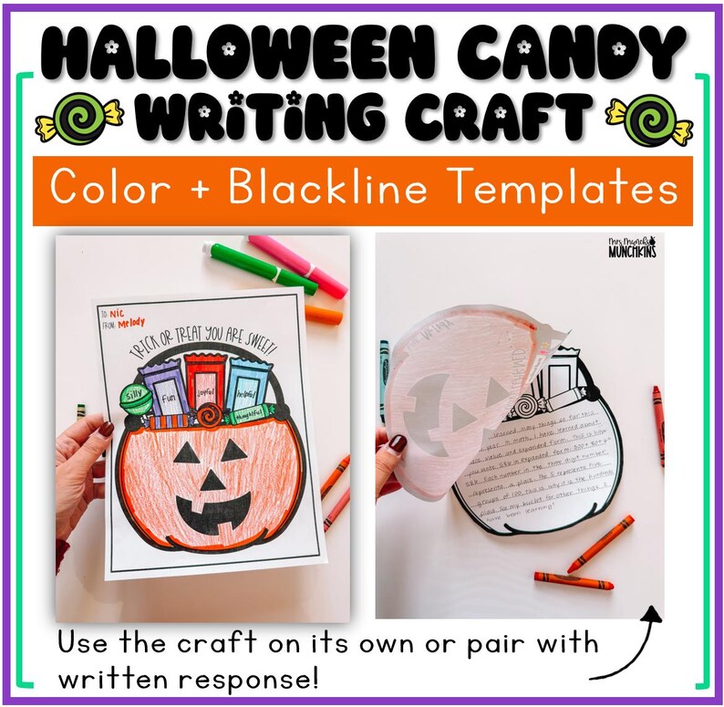 Halloween Candy Craft Writing Response Activity Sweet Things I Have ...