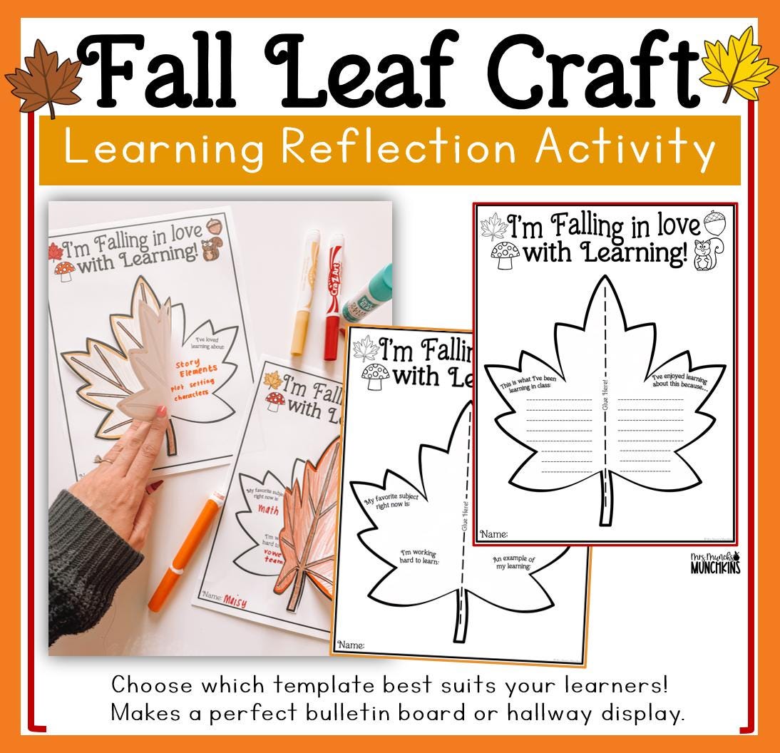 Fall Craft Leaf Learning Reflection Activity Hallway Bulletin Board ...