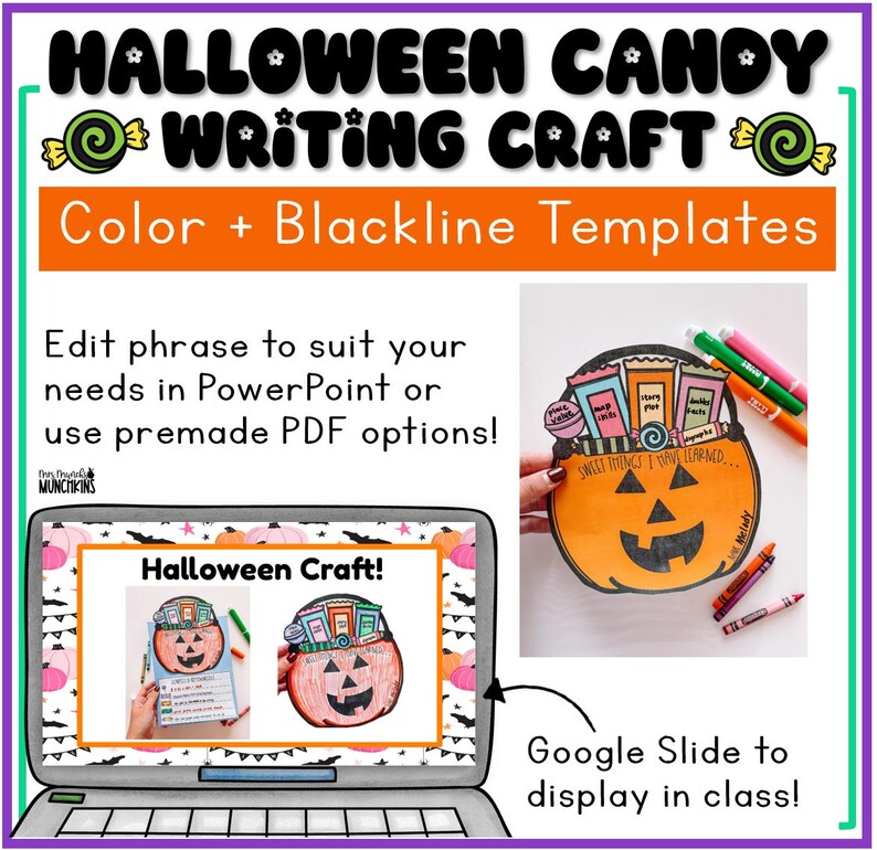 Halloween Candy Craft Writing Response Activity Sweet Things I Have ...