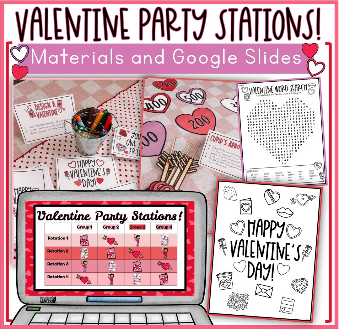 Valentine's Day Class Party Stations Valentine Activities Holiday Party ...