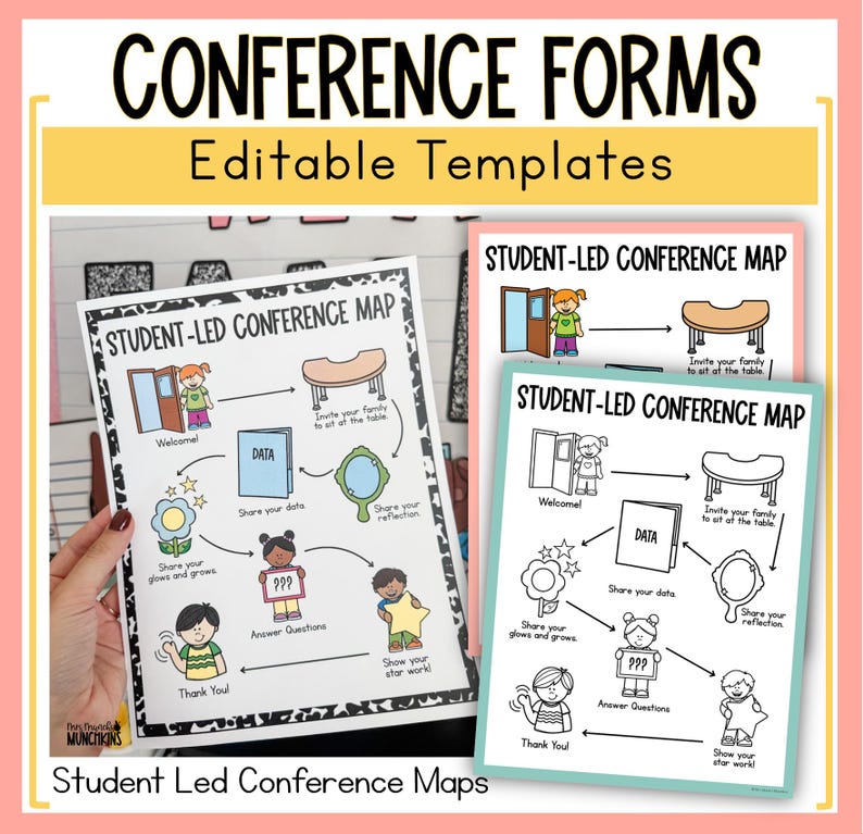 Parent Teacher Conference Editable Forms Canva Powerpoint Data Sheets ...