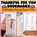 Reasons Your Teacher is Thankful Bookmarks Class Gift Editable ...