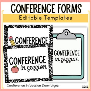 Parent Teacher Conference Editable Forms Canva Powerpoint Data Sheets ...