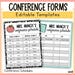 Parent Teacher Conference Editable Forms Canva Powerpoint Data Sheets ...