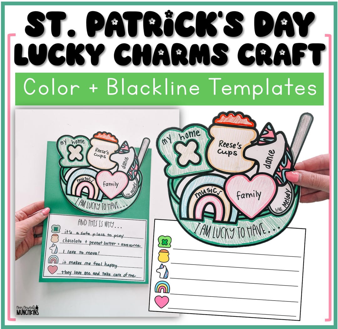 St. Patrick's Day Lucky Charms Cereal Craft I Am Lucky to Have Activity ...