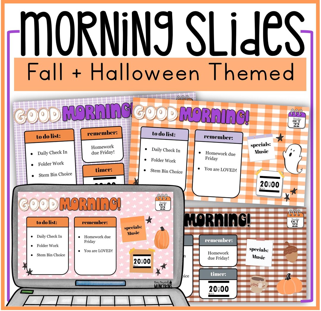 Morning Work Fall Halloween Themed Google Slides Editable Morning ...
