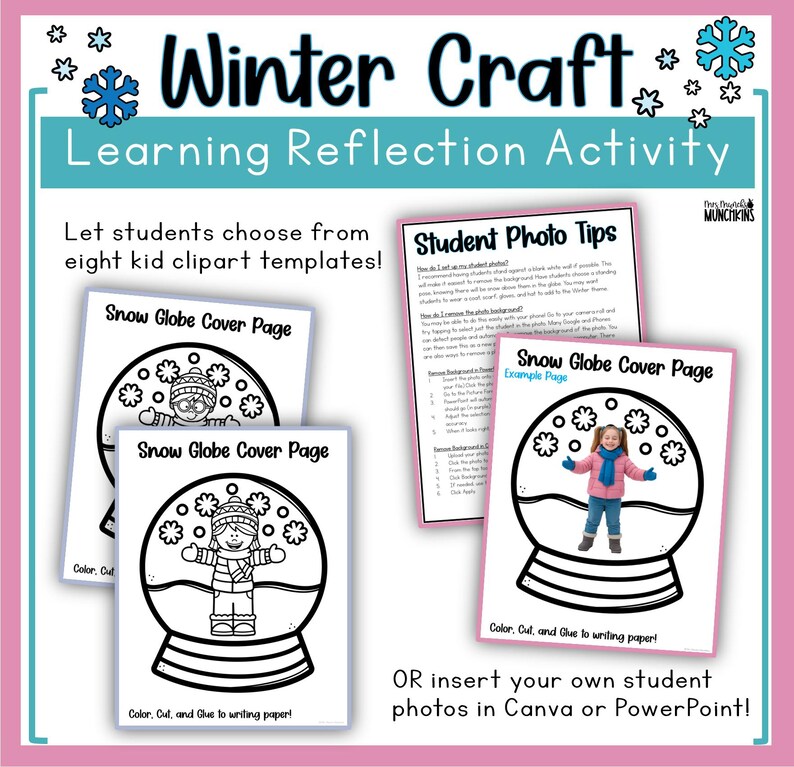 Winter Snow Globe Craft Learning Reflection Hallway Bulletin Board ...