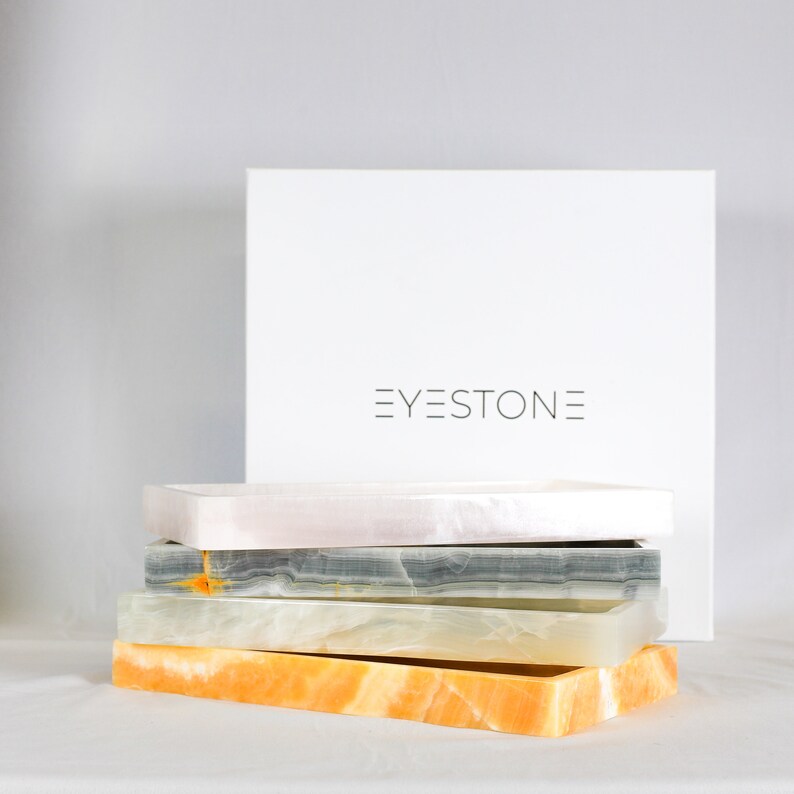 Onyx Serving Tray Real Marble Bathroom Tray Natural Handmade Vanity ...