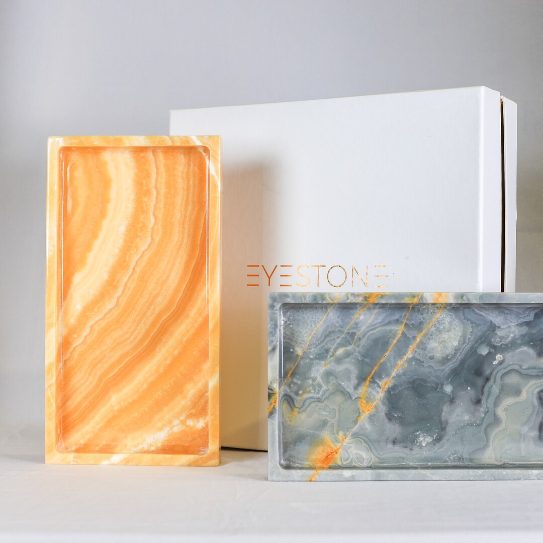 Onyx Serving Tray Real Marble Bathroom Tray Natural Handmade Vanity ...