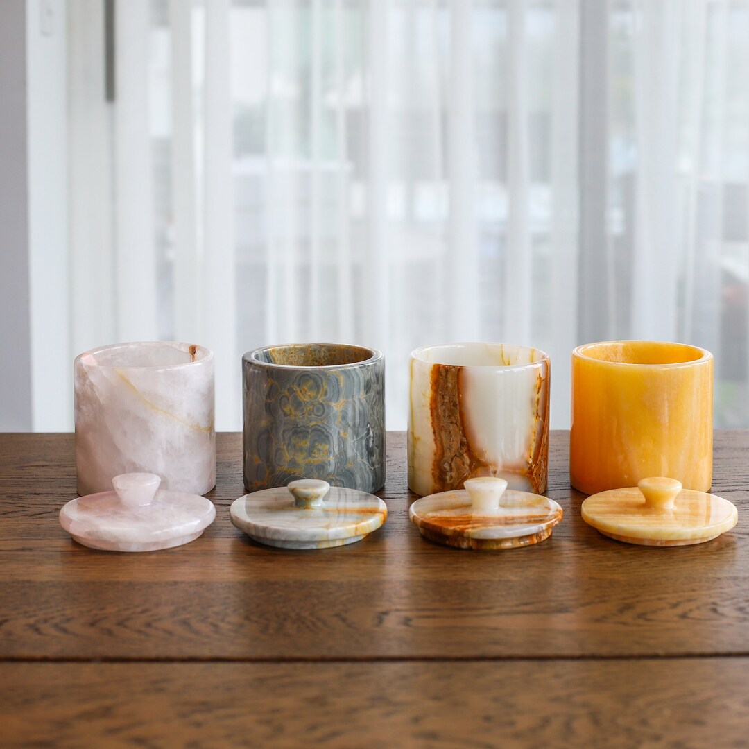 Natural Onyx Kitchen Canisters H: 5 Marble Coffee Container, Marble ...