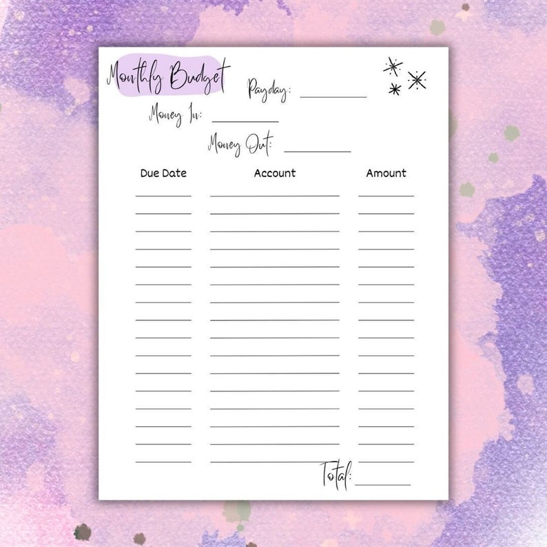 Printable Monthly Budget, Monthly Organization, Bill Tracker, Debt ...