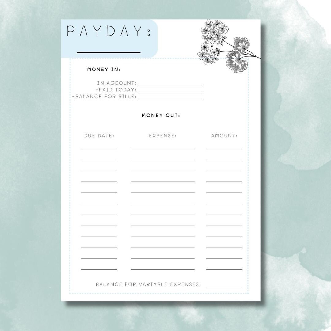 Bi-weekly Bill Tracker, Expense Tracker, Vertical Printable, PDF ...