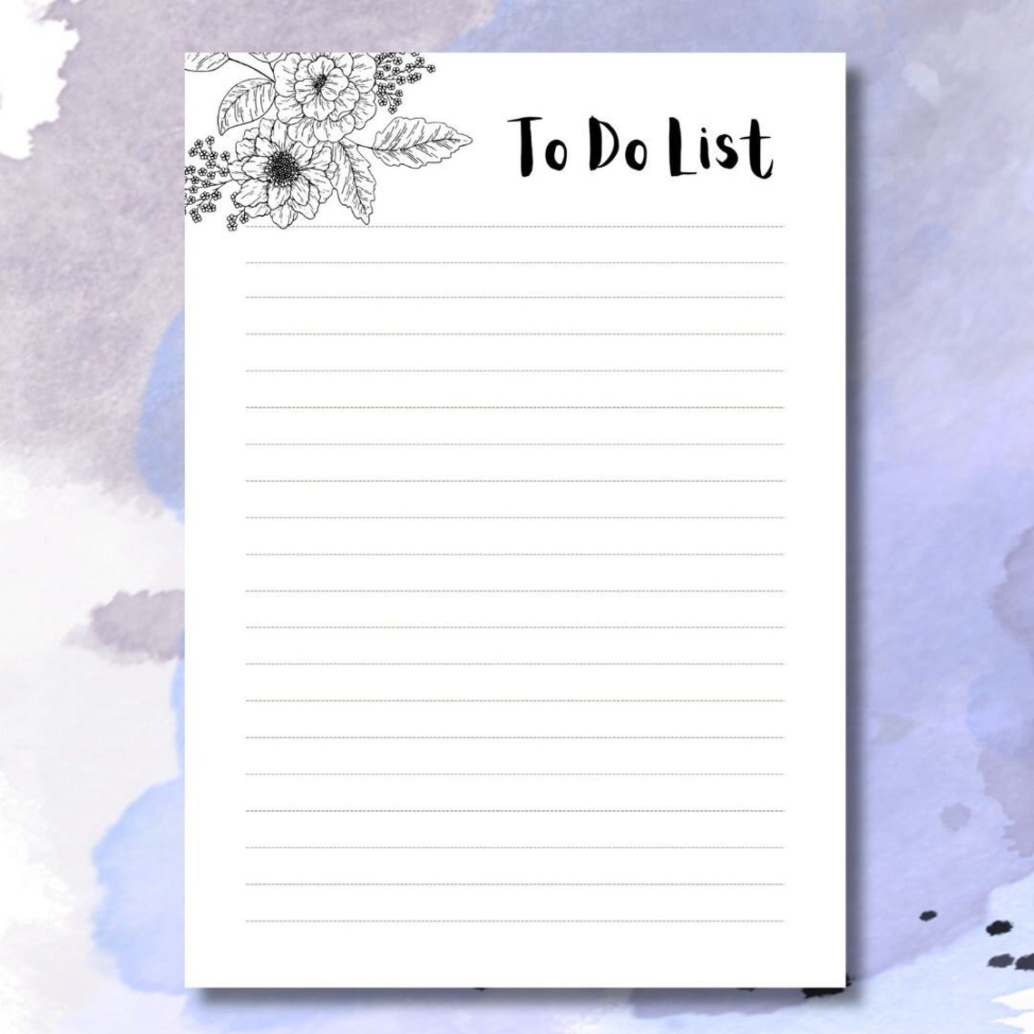 Blank to Do List, Vertical Printable, PDF Printable, Instant Download ...