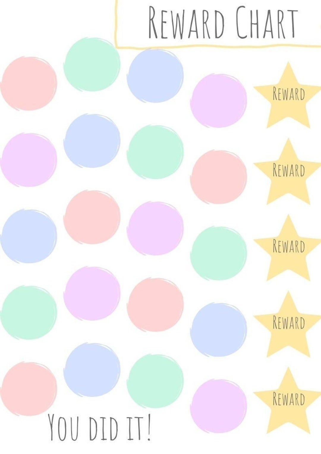 Printable Reward Chart Toddler Reward Chart Reward Chart - Etsy