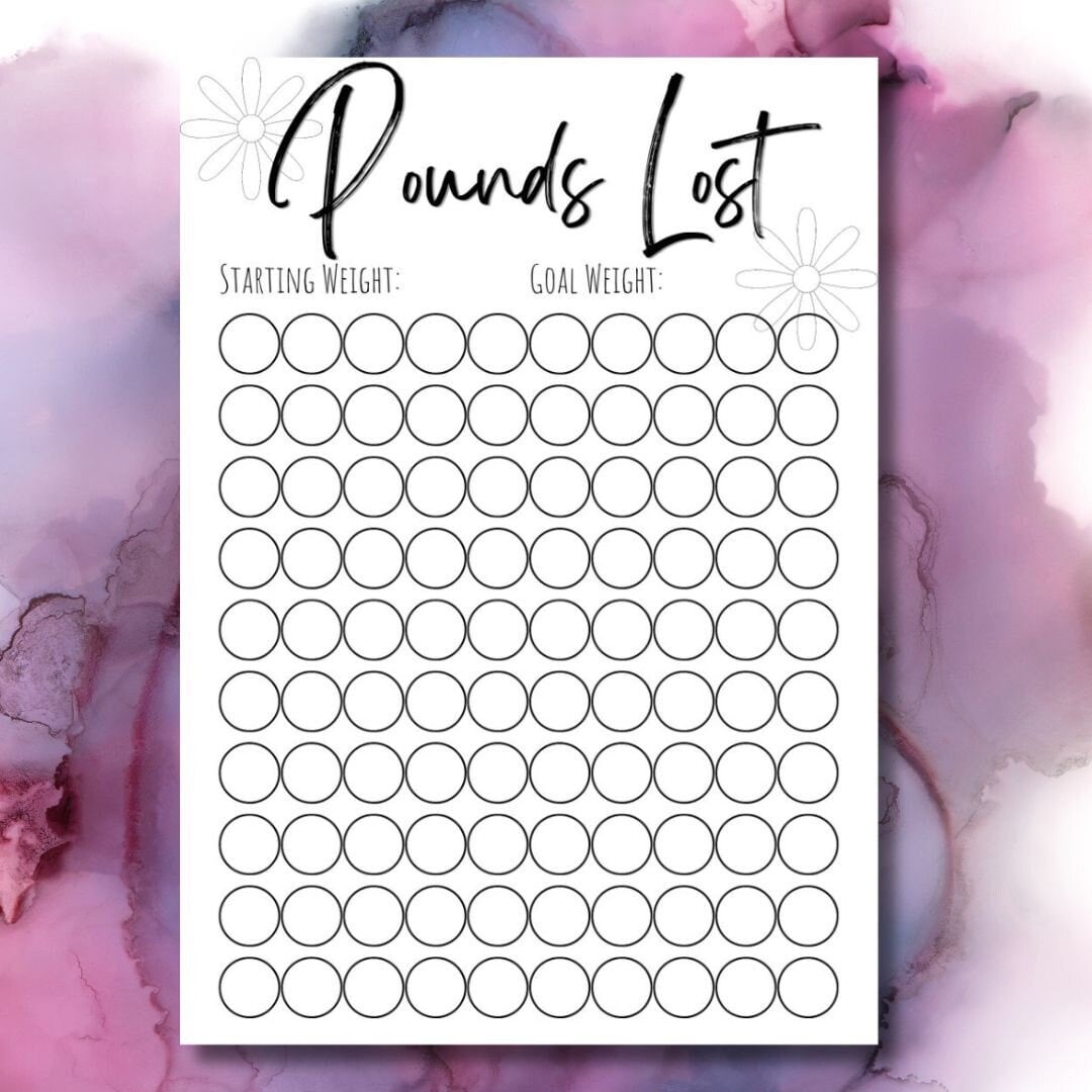 Weight Loss Tracker, 100 Lbs, Weight Loss Journal, 100 Pound Lost ...