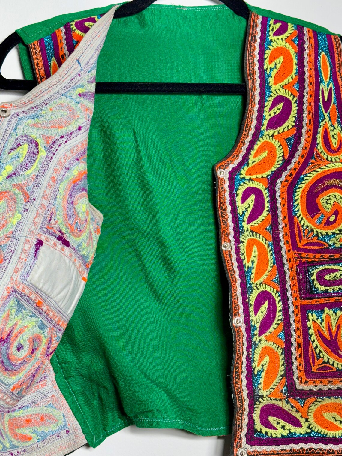 Vintage Hand Embroidery Afghan Vest - Etsy