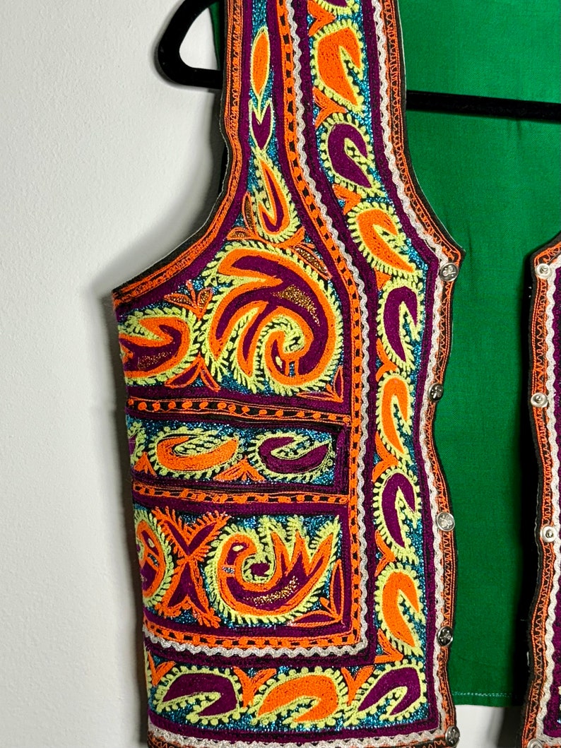Vintage Hand Embroidery Afghan Vest - Etsy