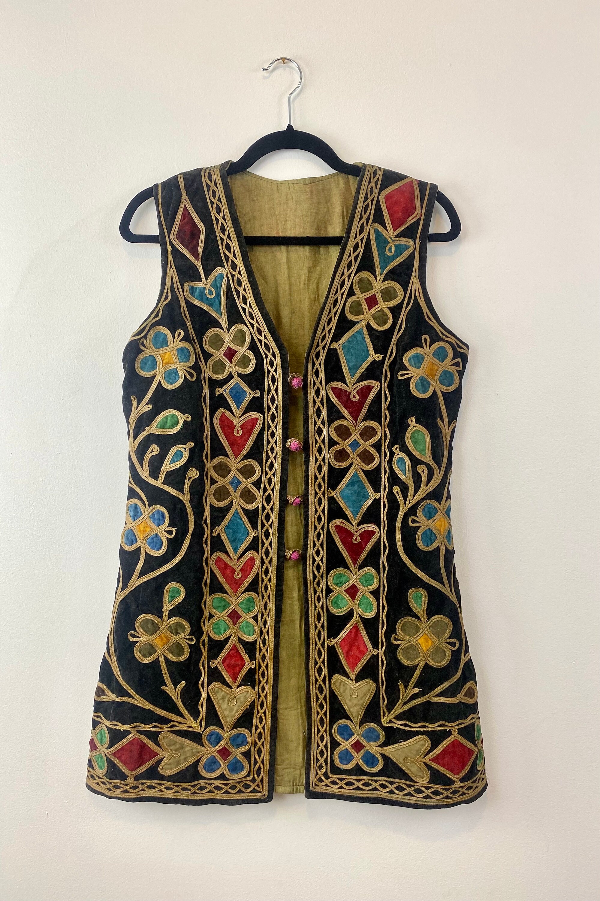 Vintage Hand Embroidery Afghan Vest - Etsy
