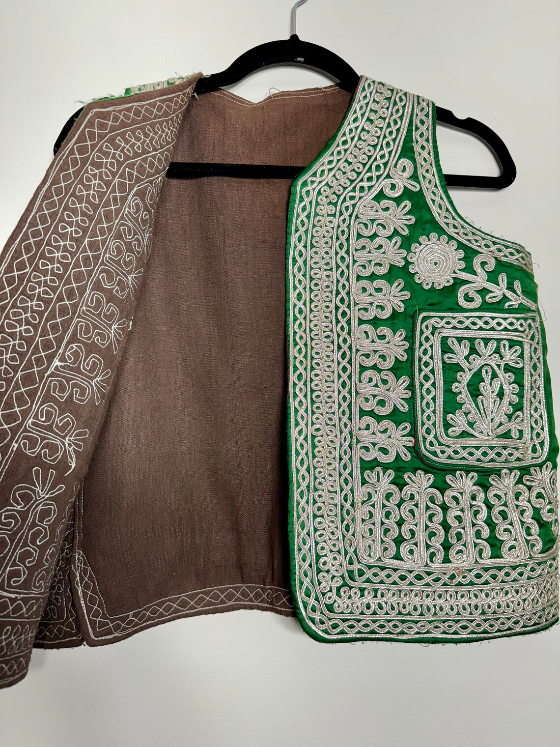 Vintage Hand Embroidery Afghan Vest - Etsy