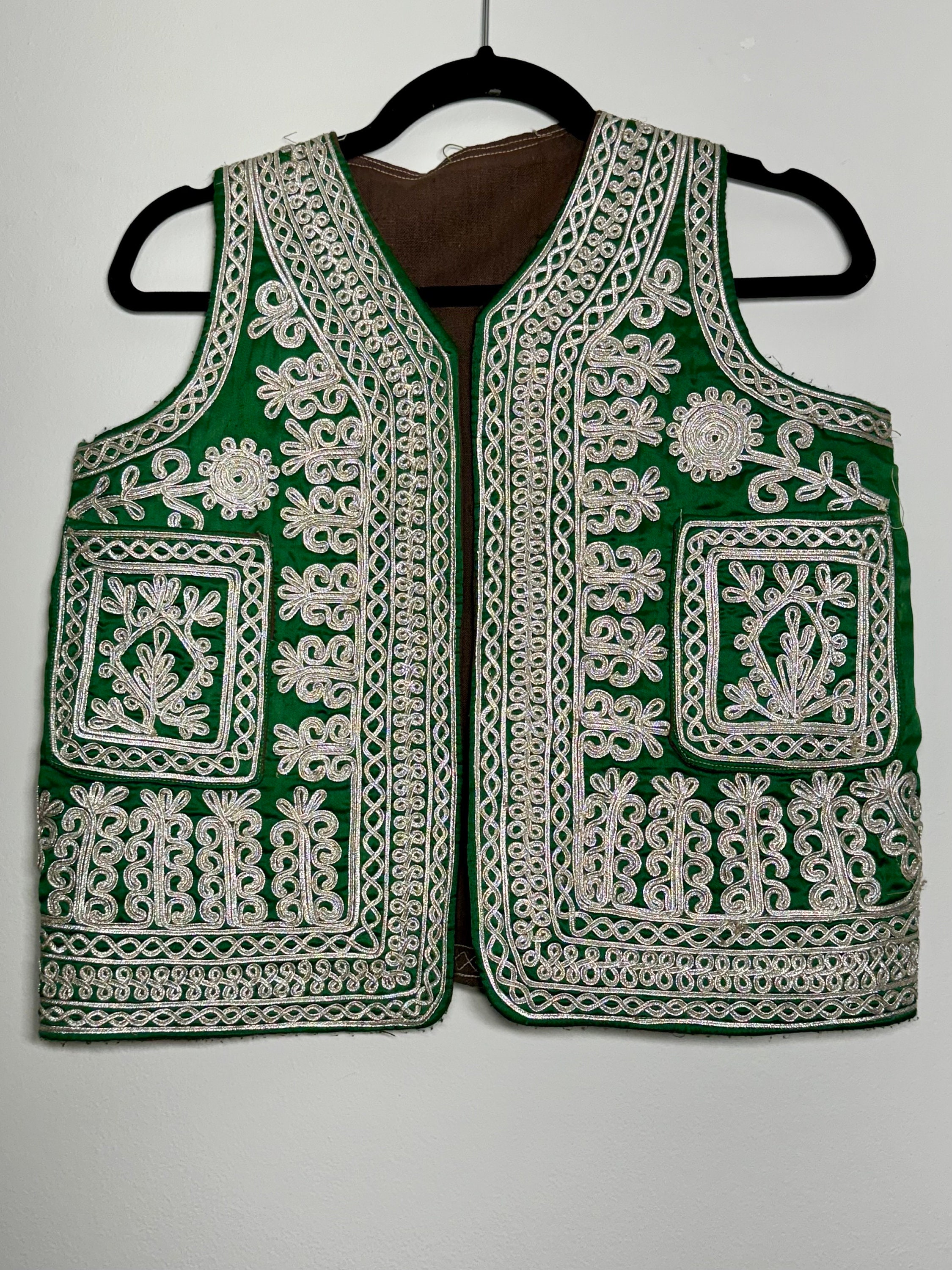 Vintage Hand Embroidery Afghan Vest - Etsy