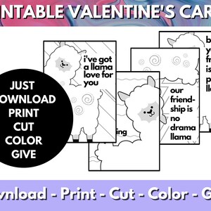 Valentine Coloring Cards, Printable Valentine's Day Cards, Kids ...