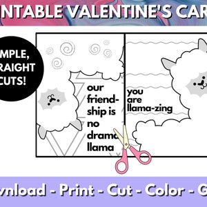 Valentine Coloring Cards, Printable Valentine's Day Cards, Kids ...