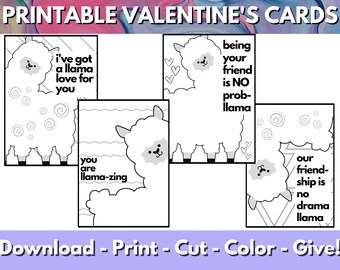 Llama Valentine Box Kit DIY Printable Box Decor Kit for - Etsy