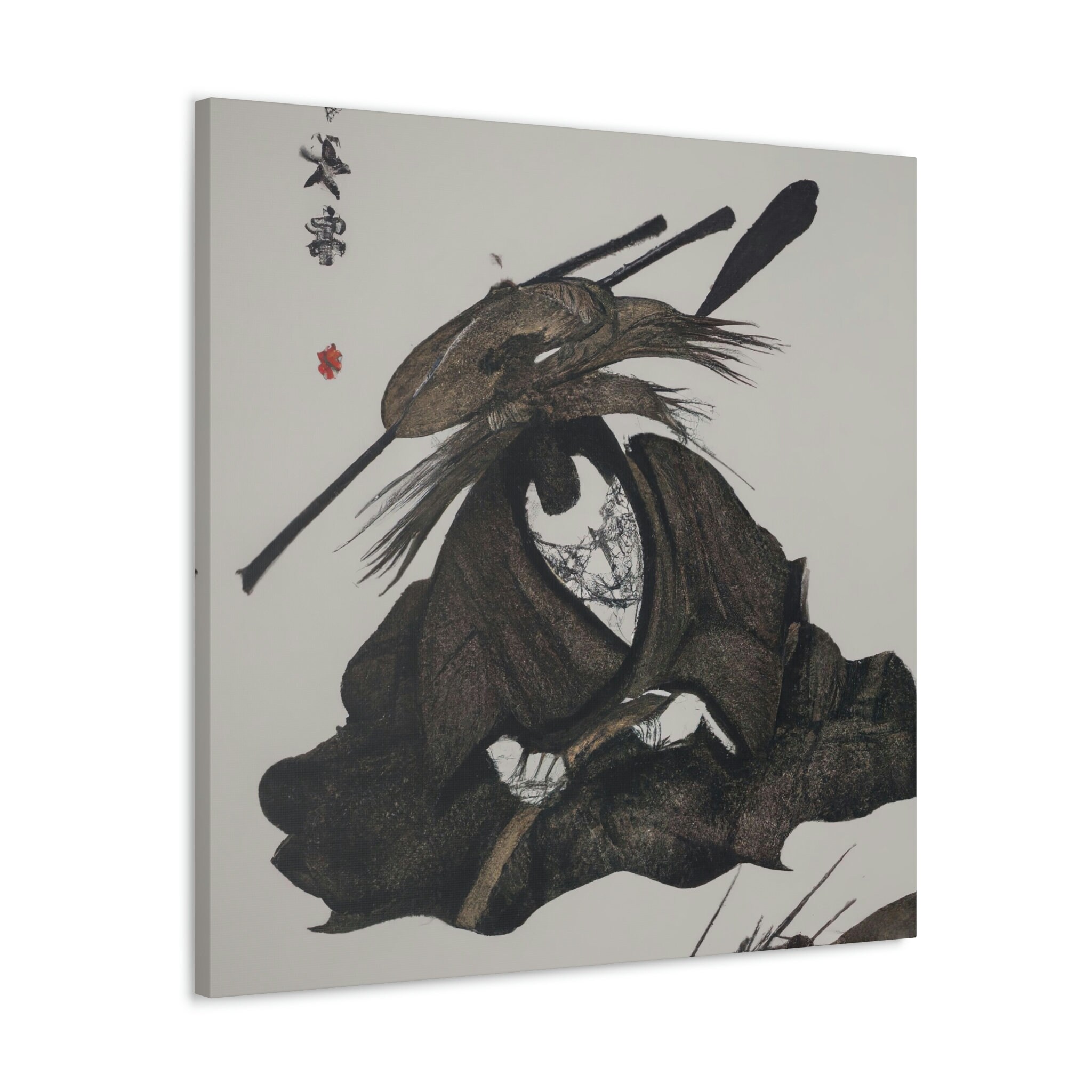 Samurai Poster, Oni Mask Print, Swordsman With Katana, Japanese Sword ...