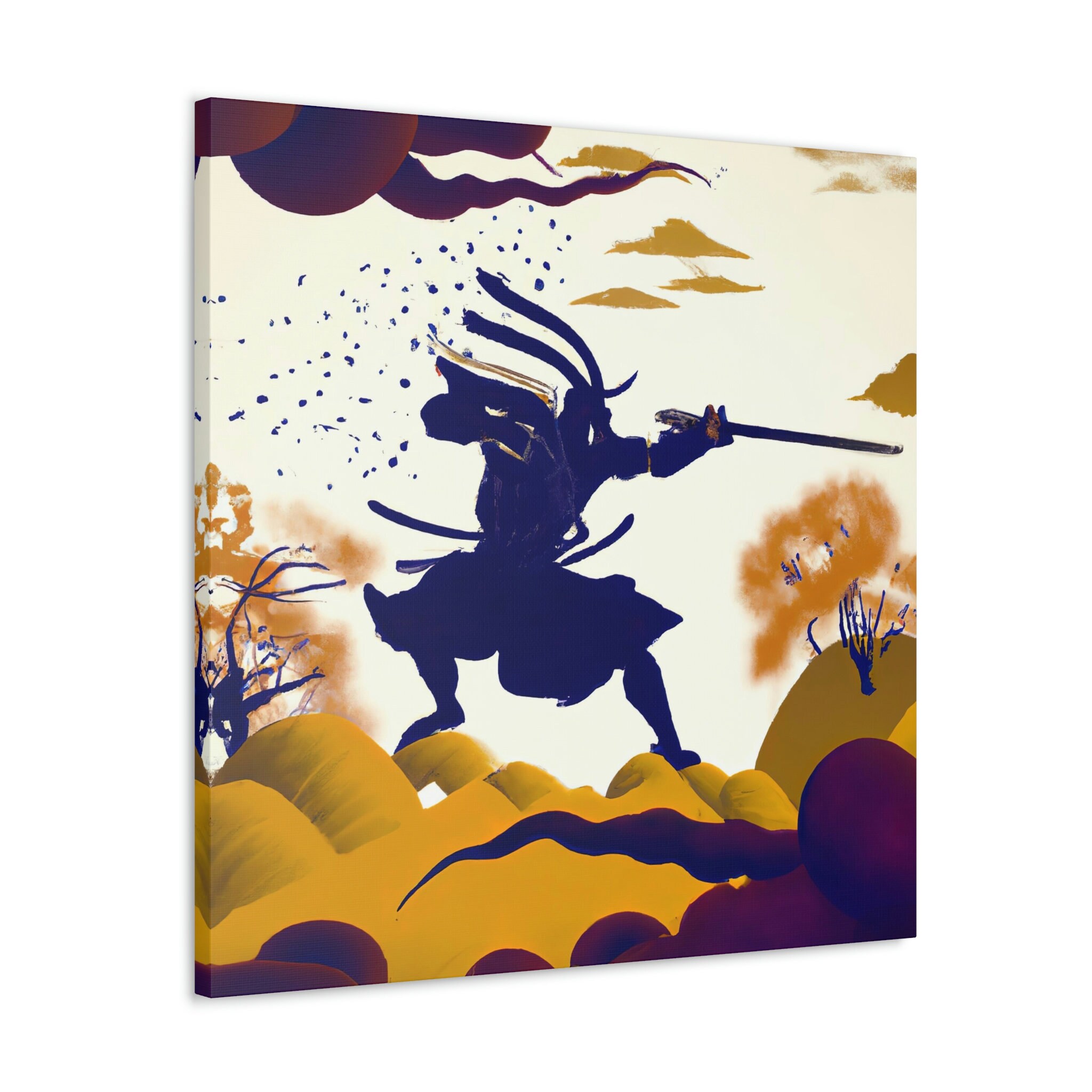 Samurai Poster Downloadable Print Oni Mask Print Swordsman With Katana ...