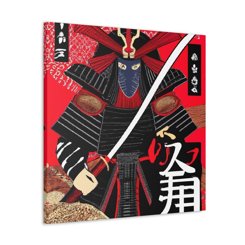 Samurai Poster, Oni Mask Print, Swordsman With Katana, Japanese Sword ...