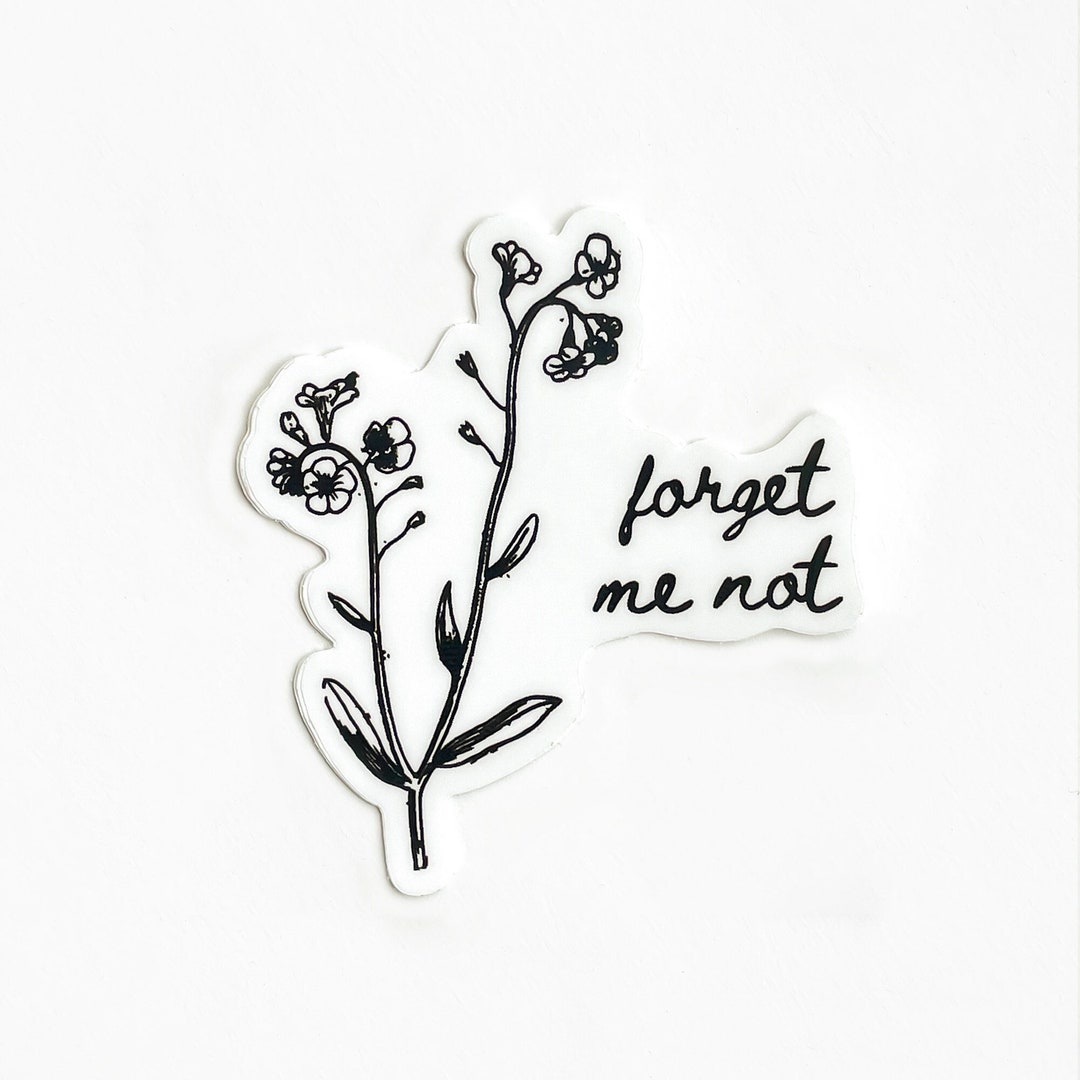 Forget Me Not Sticker, 2.5x2.5" Sticker, Floral Sticker, Flower Sticker ...