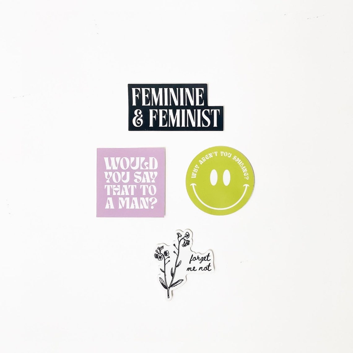 Forget Me Not Sticker, 2.5x2.5" Sticker, Floral Sticker, Flower Sticker ...