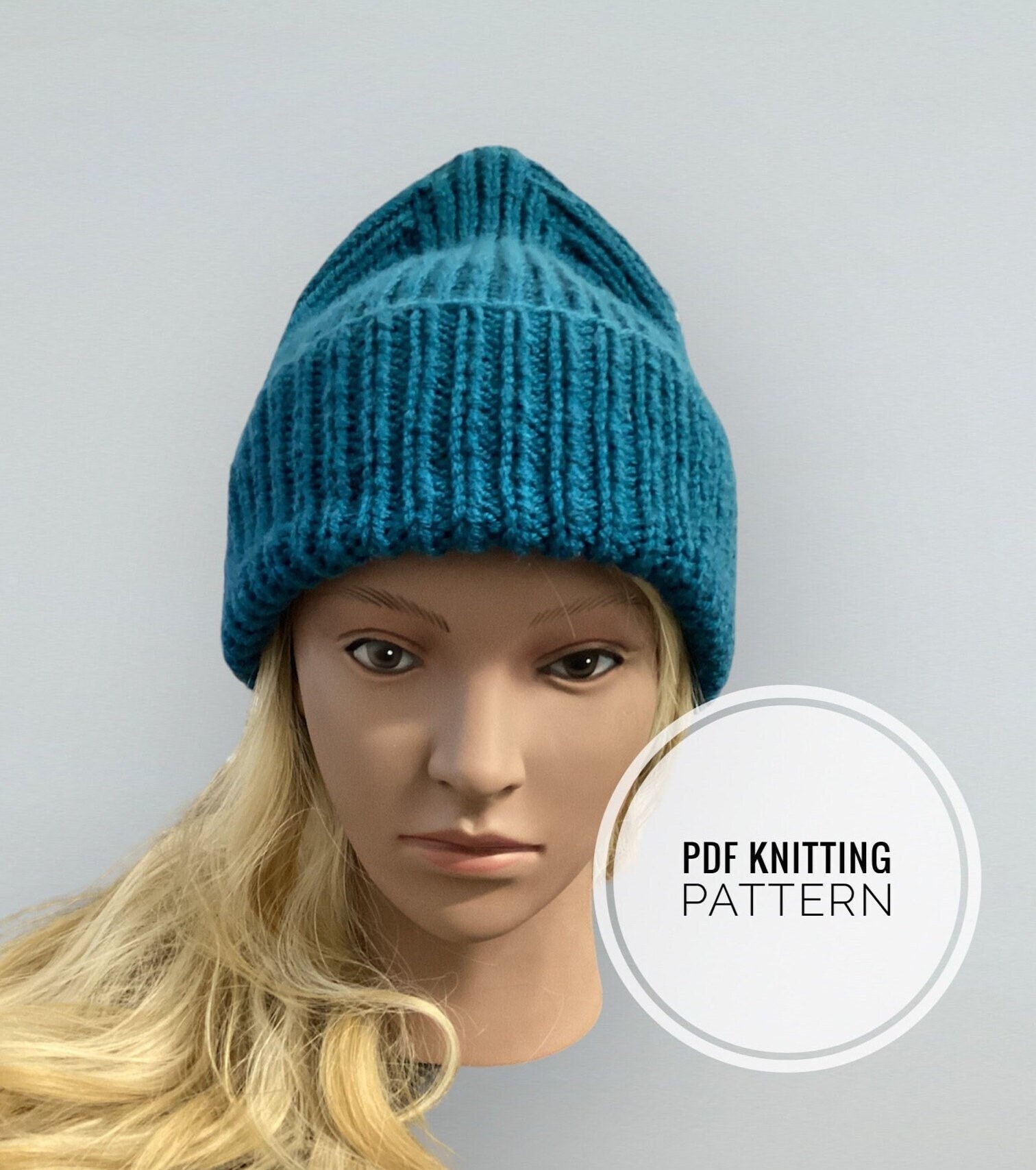 DK Hat Pattern, Knitting Pattern for Beanie Hat, Instant Pdf Download,pdf Knitting Pattern,knit ...