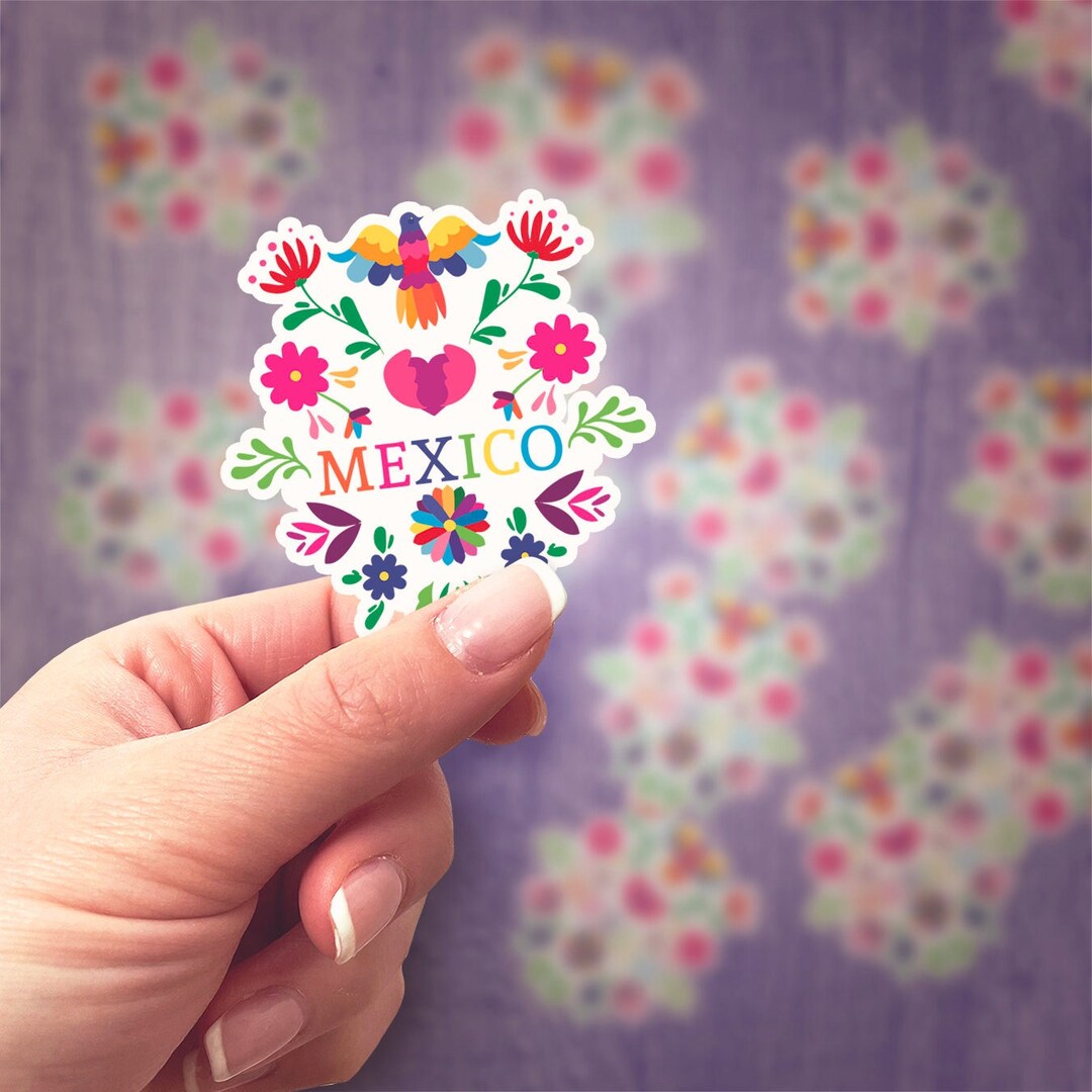 Mexico With Flowers - Mexican Feel Sticker - Latinx Designs - Nostalgia ...