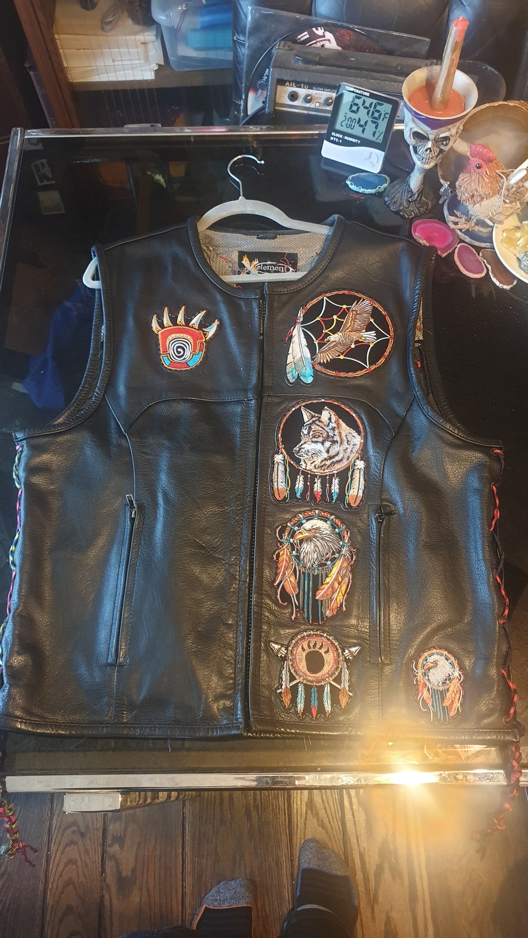 Native American Themed Hand Sewn Leather Vest - Etsy