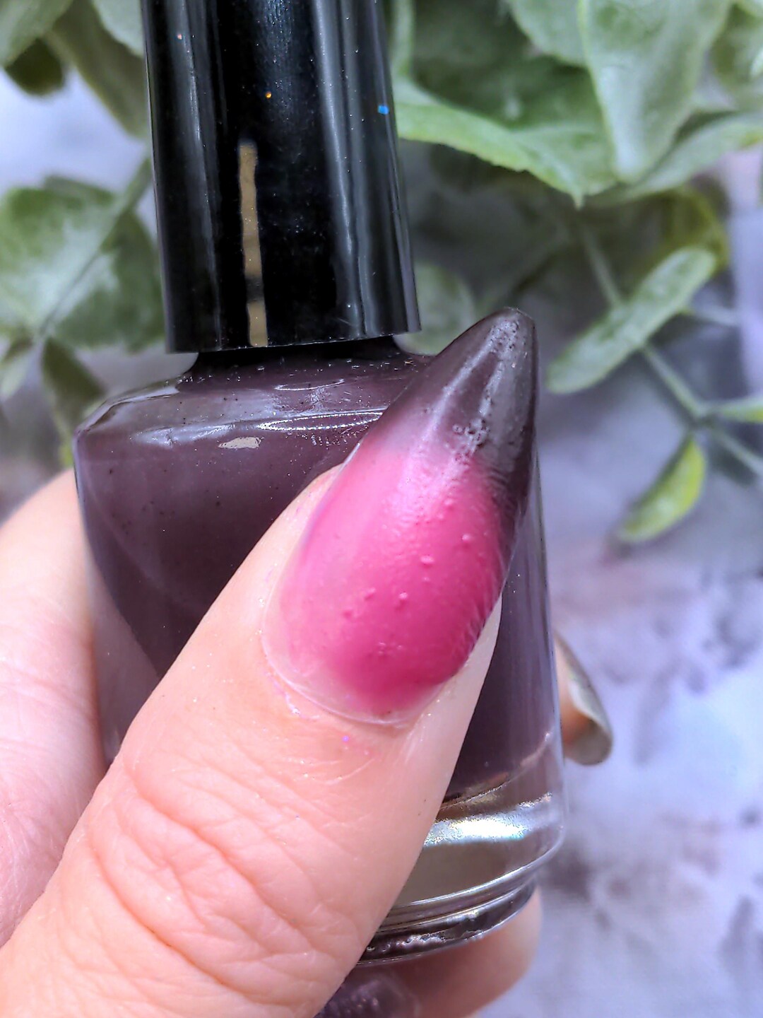 Color Change Nail Polish PLUM PINK Purple and Pink Color Change Polish ...