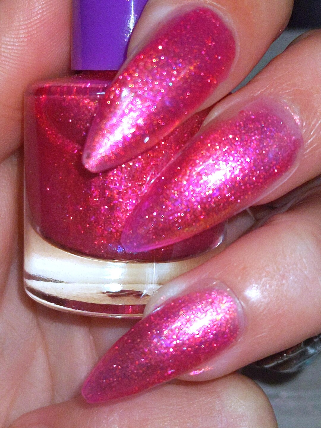 MATTE Metallic LOLLIPOP Color Shift Nail Polish, Pink Red Shimmer Matte ...