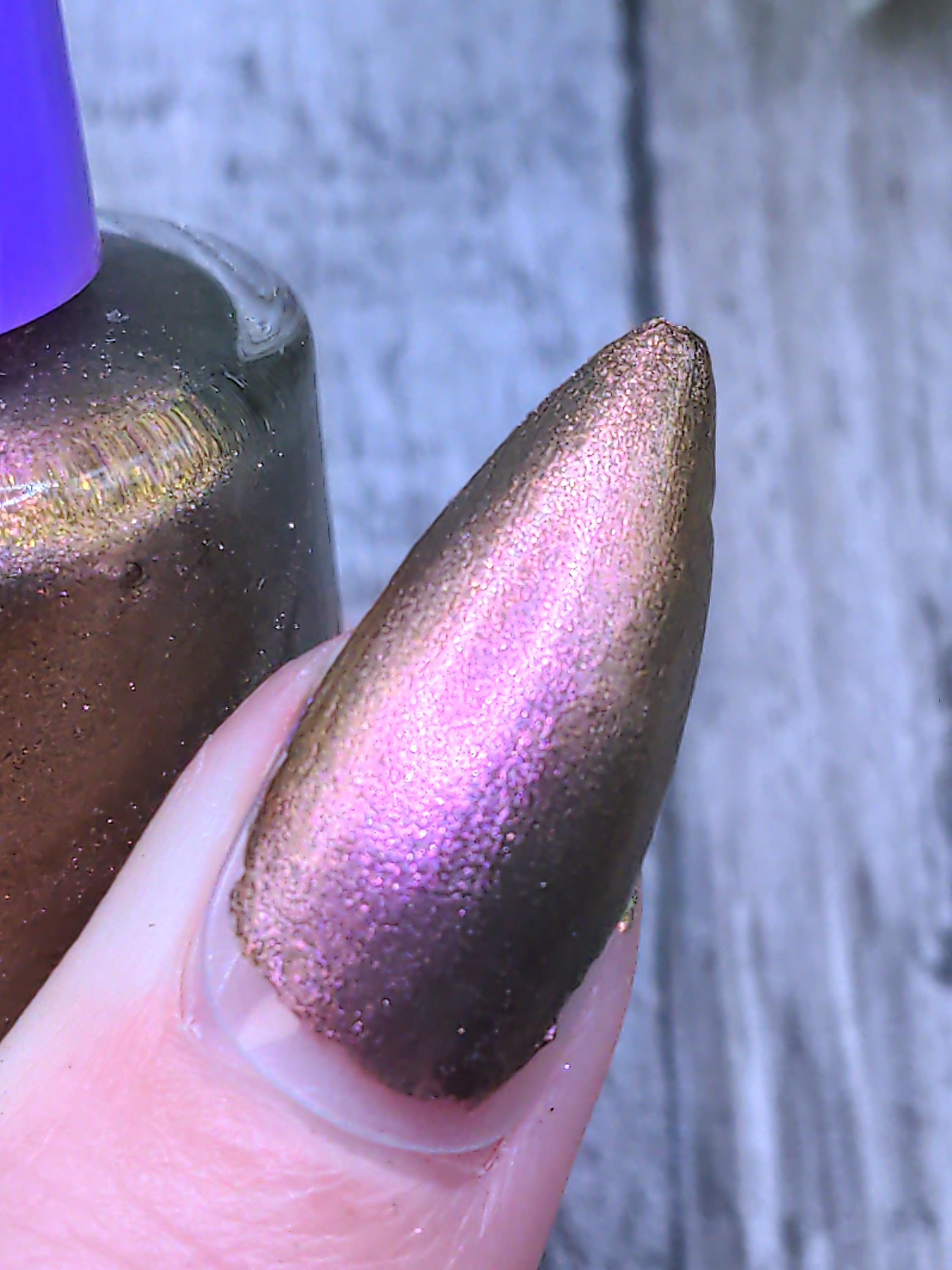CHOCOLATE CHERRY Brown Pink Gold Color Shift Nail Polish, Shimmer Nail ...