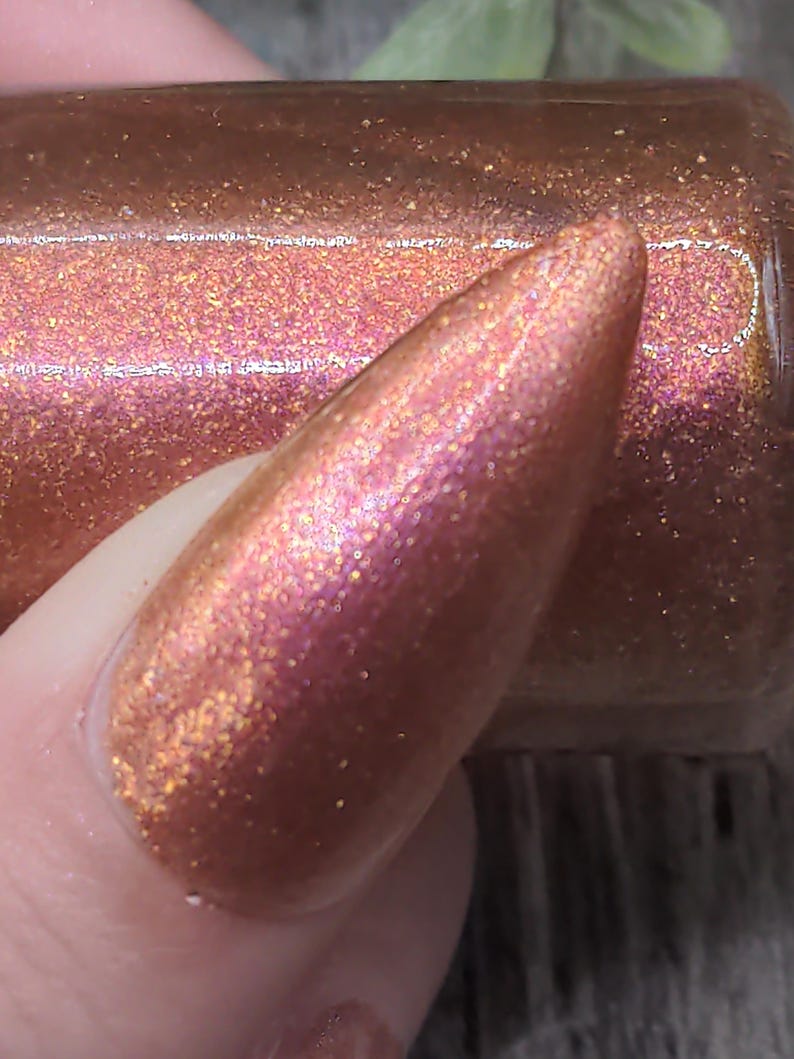 SUGAR MAPLE Red Gold Color Shift Nail Polish, Gold Glitter, Fall Nail ...