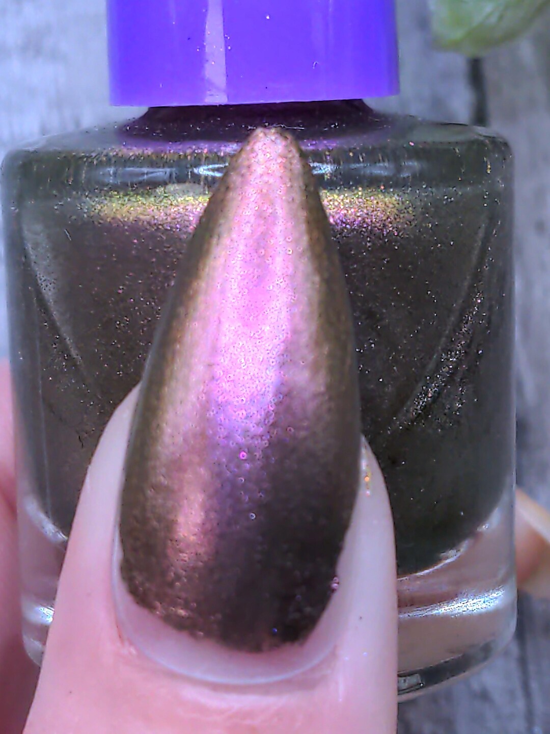 CHOCOLATE CHERRY Brown Pink Gold Color Shift Nail Polish, Shimmer Nail ...