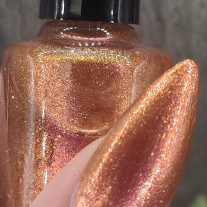 SUGAR MAPLE Red Gold Color Shift Nail Polish, Gold Glitter, Fall Nail ...